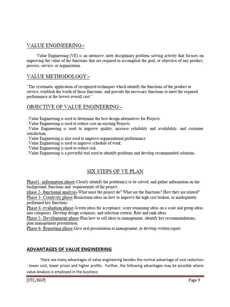 Value Engineering | PDF