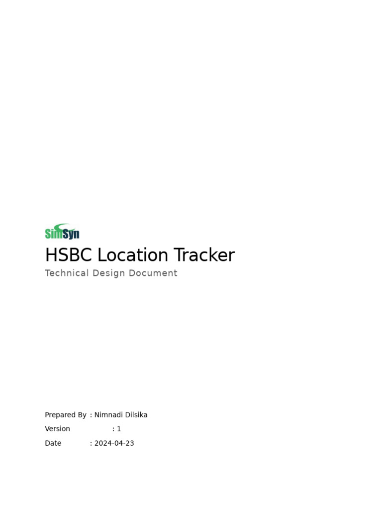 HSBC Technical Design Document | PDF