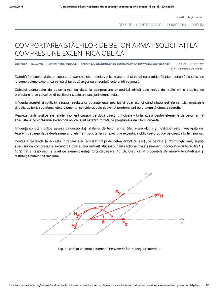 Comportarea Stâlpilor de Beton Armat Solicitaţi La Compresiune ...