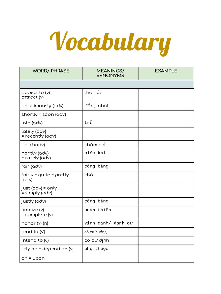 Grammar 2 (V - Adv) | PDF