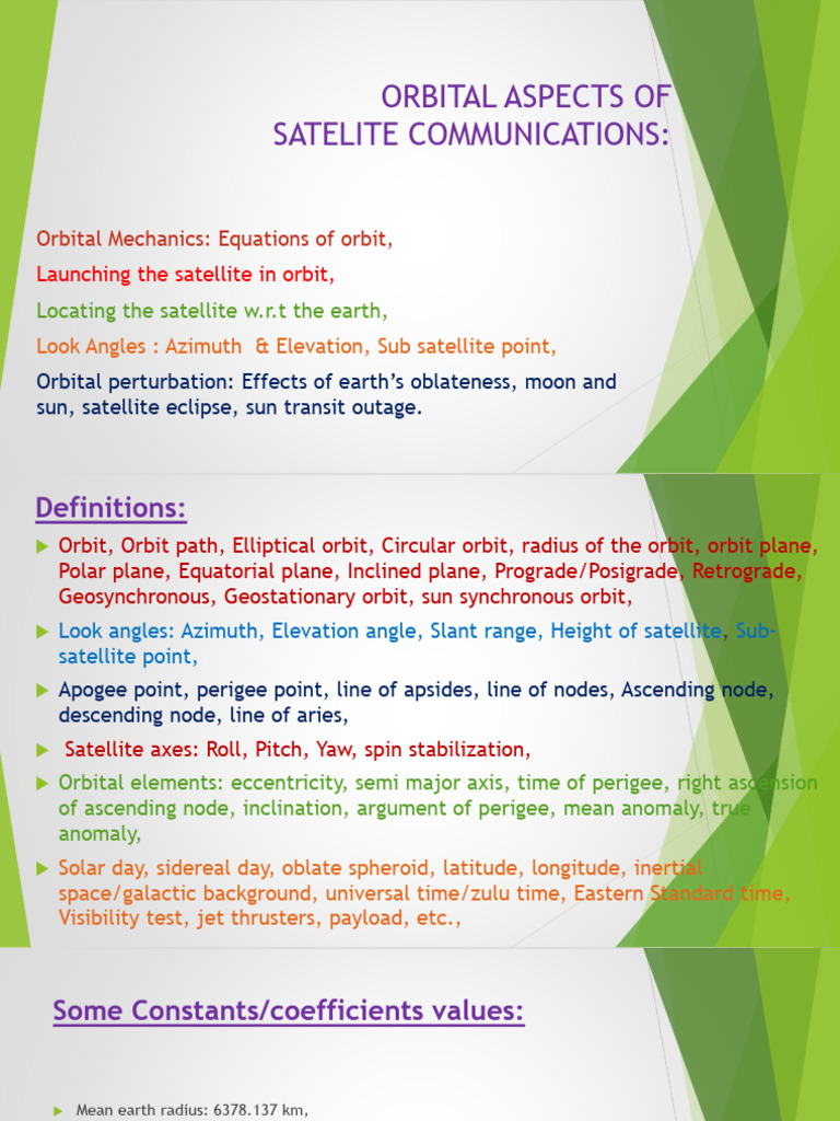 Ch2-Orbital Mechanics-SatComm | PDF | Orbit | Apsis