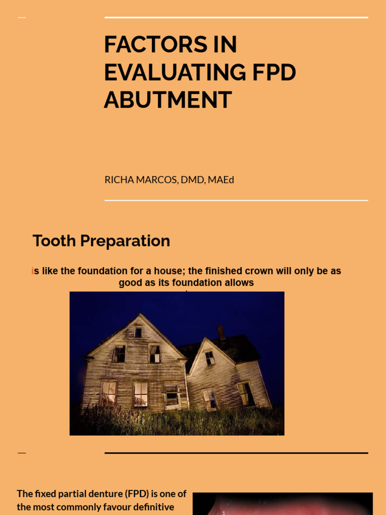Factors in Evaluating FPD Abutment | PDF