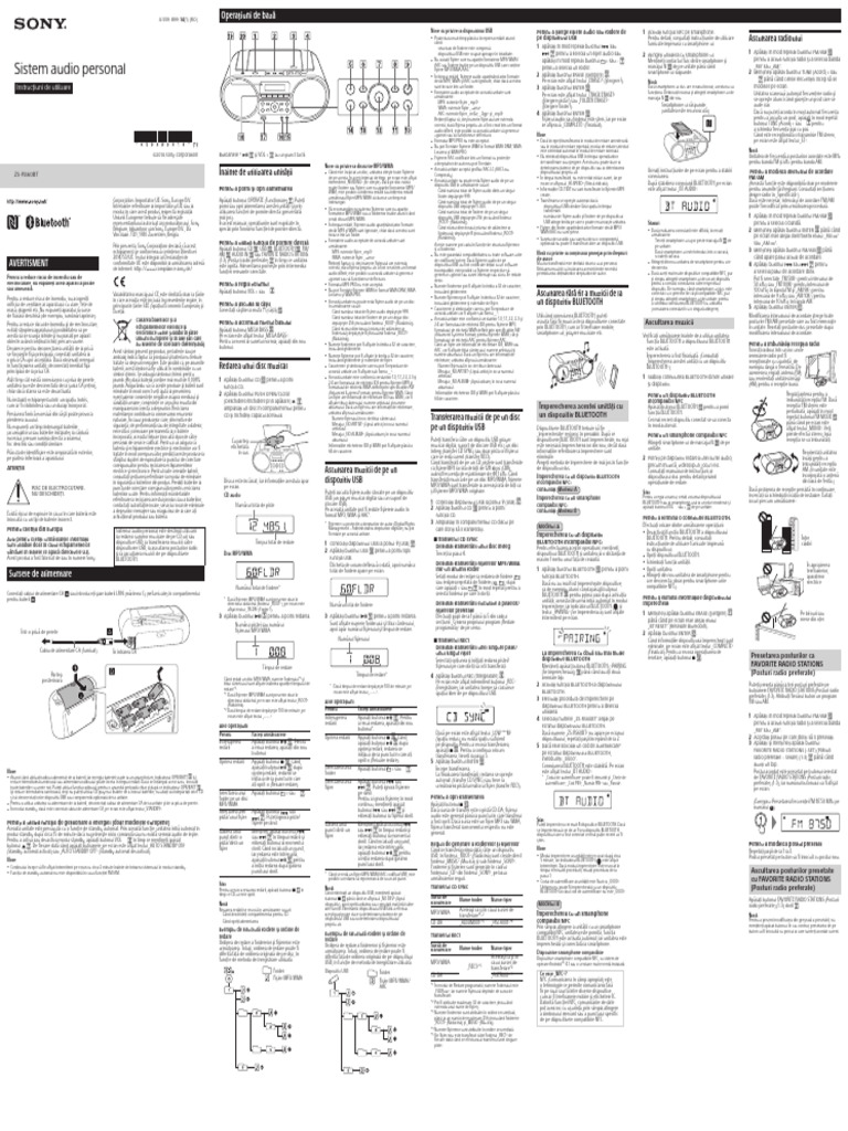 Radio CD Sony BT Manual | PDF