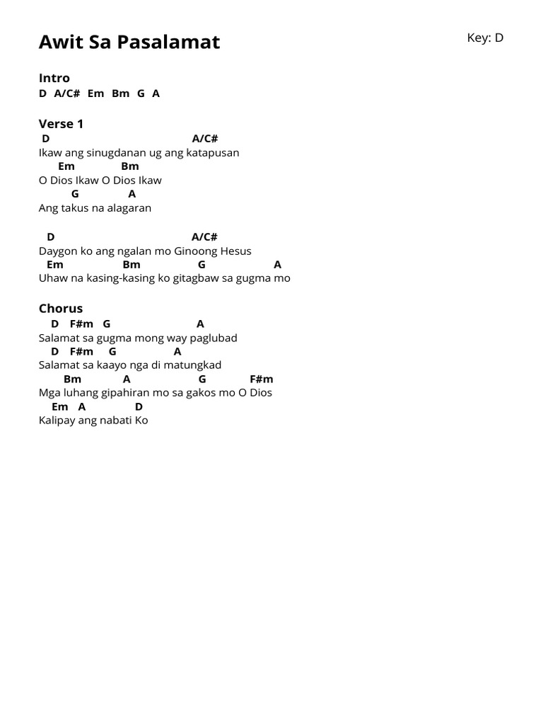 Awit Sa Pasalamat | PDF