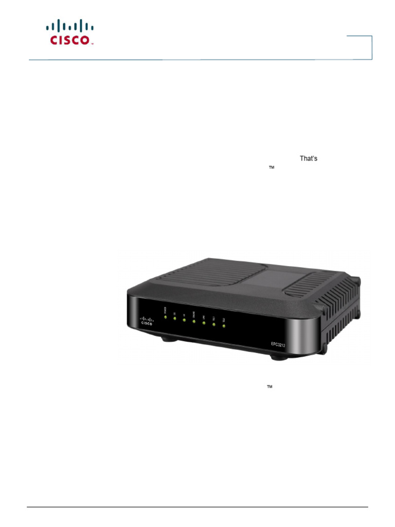 Cisco Model EPC3212 | PDF