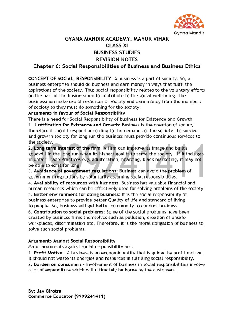 Class 11 CH 6 BST Notes | PDF