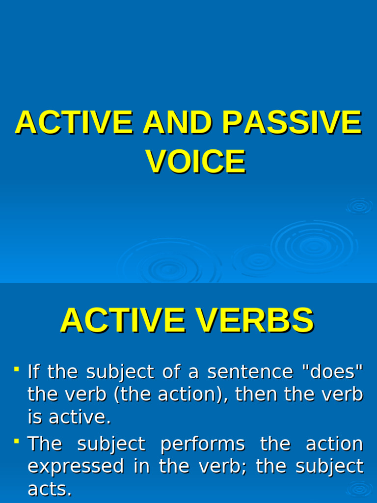 Active Passive | PDF