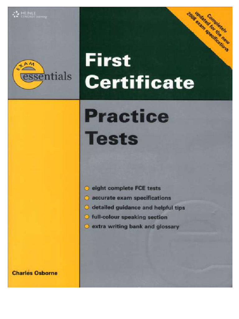 First Certificate Practice Test Charles Osbornepdf 3 PDF Free | PDF