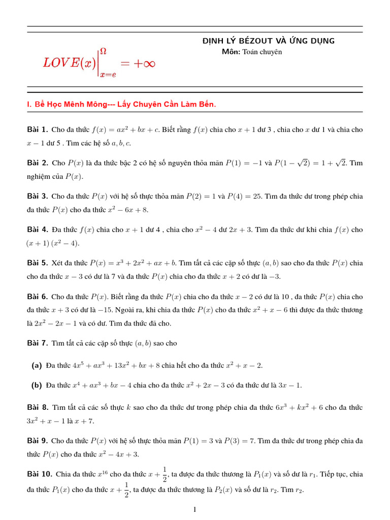 Định Lí Bezout - THCS | PDF