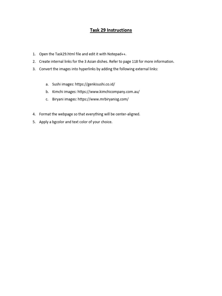 Task 29 Instructions | PDF