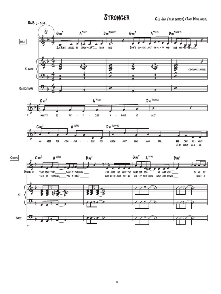 Stronger - Gee Jay - Dmoll 2 | PDF
