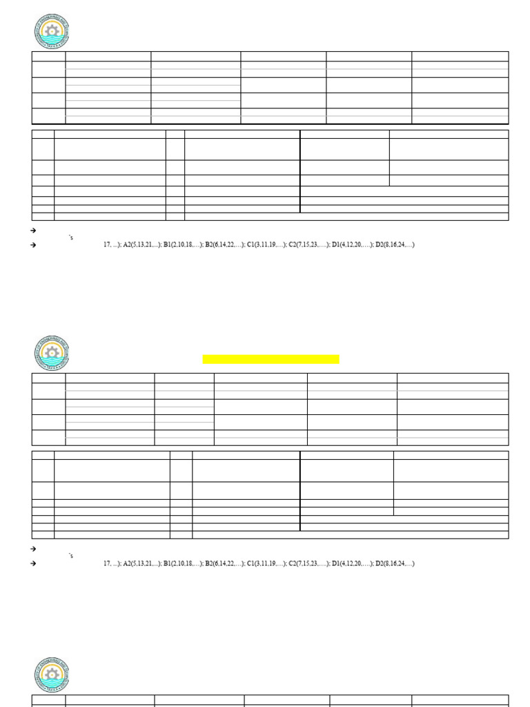 Time Table Ee | PDF