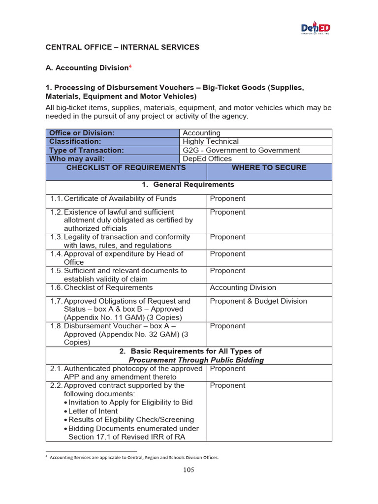 DepEd Citizens Charter Accounting | PDF