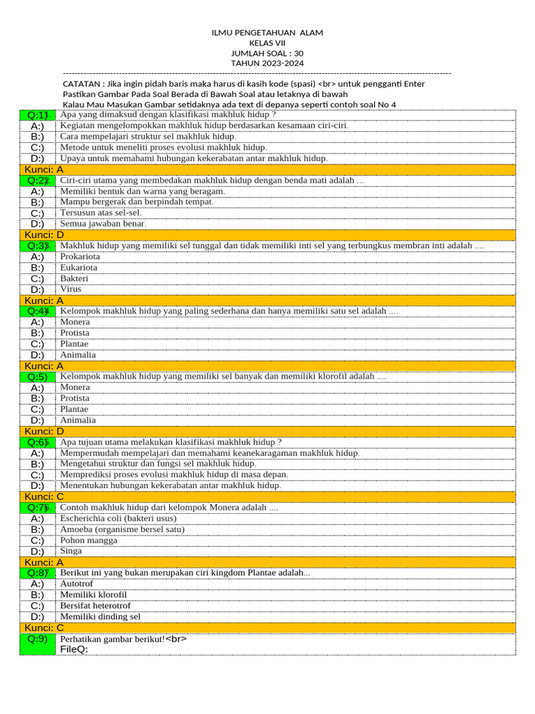 Soal Ipa 7 CBT | PDF