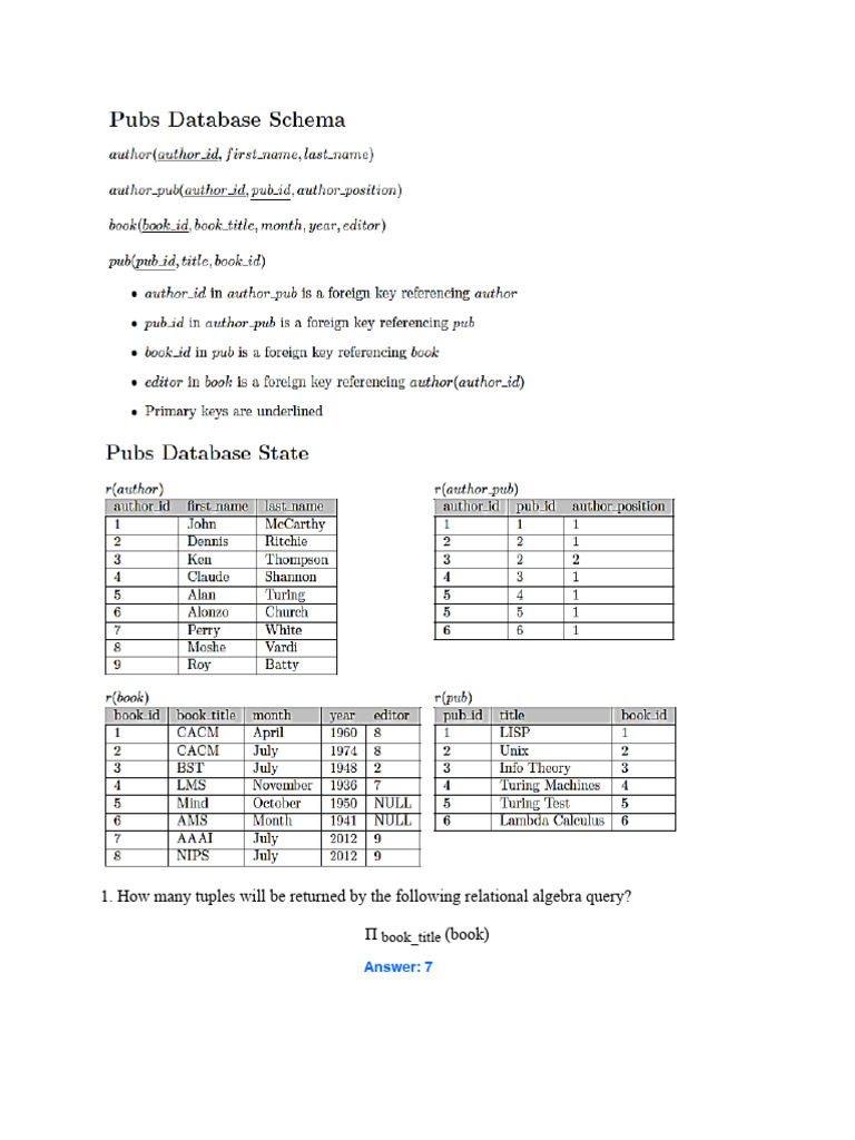 Relational Algebra Assignment | PDF Relational Algebra Assignment | PDF