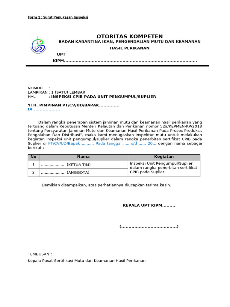 Form Sop Cpib | PDF