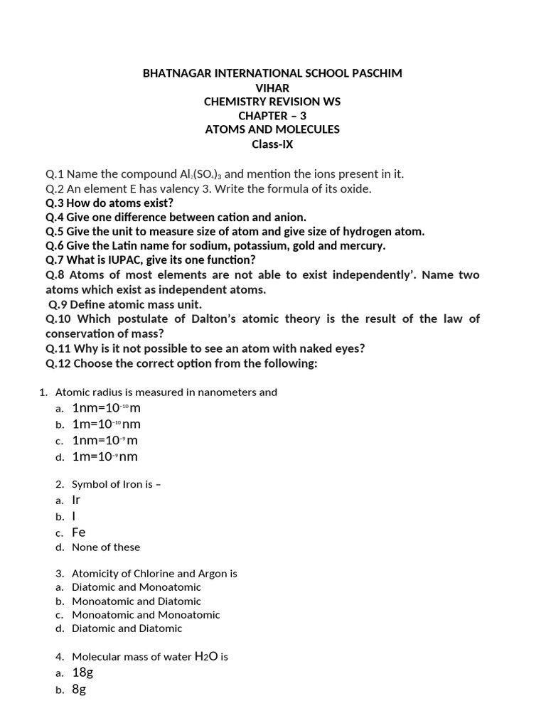 class 9 C-3 WS | PDF