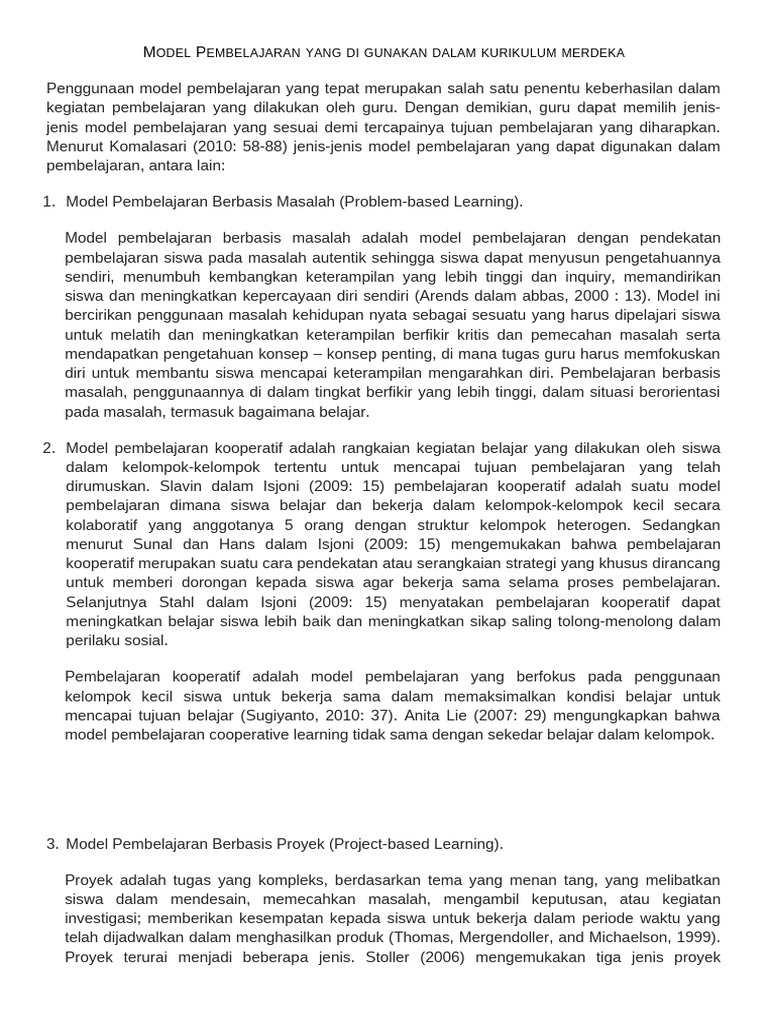 Model Pembelajaran | PDF