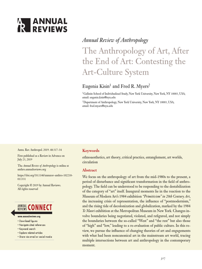 Artíc. The Anthropology of Art, After The End of Art | PDF