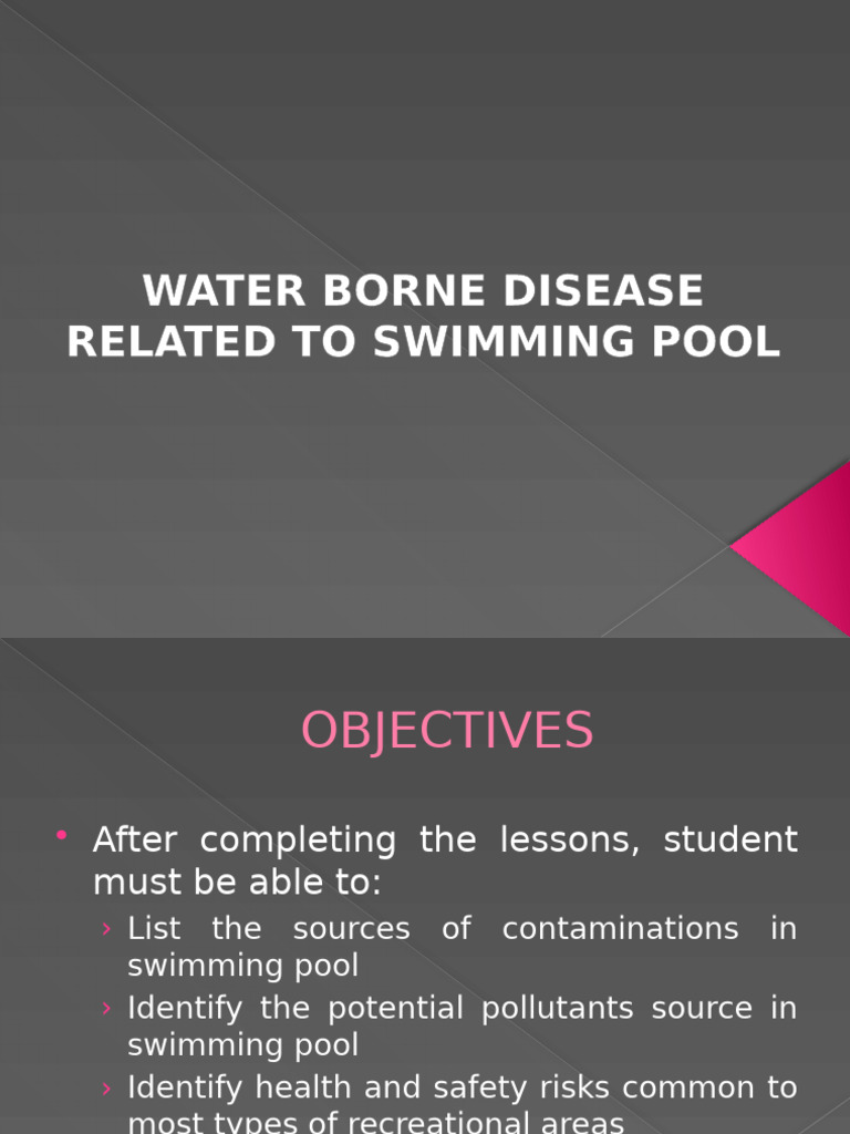 Water Borne Disease Related To Swimming Pool | PDF