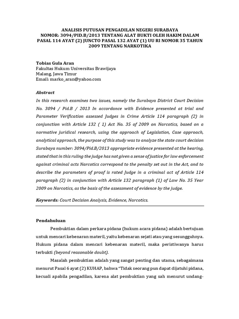 Analisis Putusan Pengadilan Negeri Surab F12be5e7 | PDF