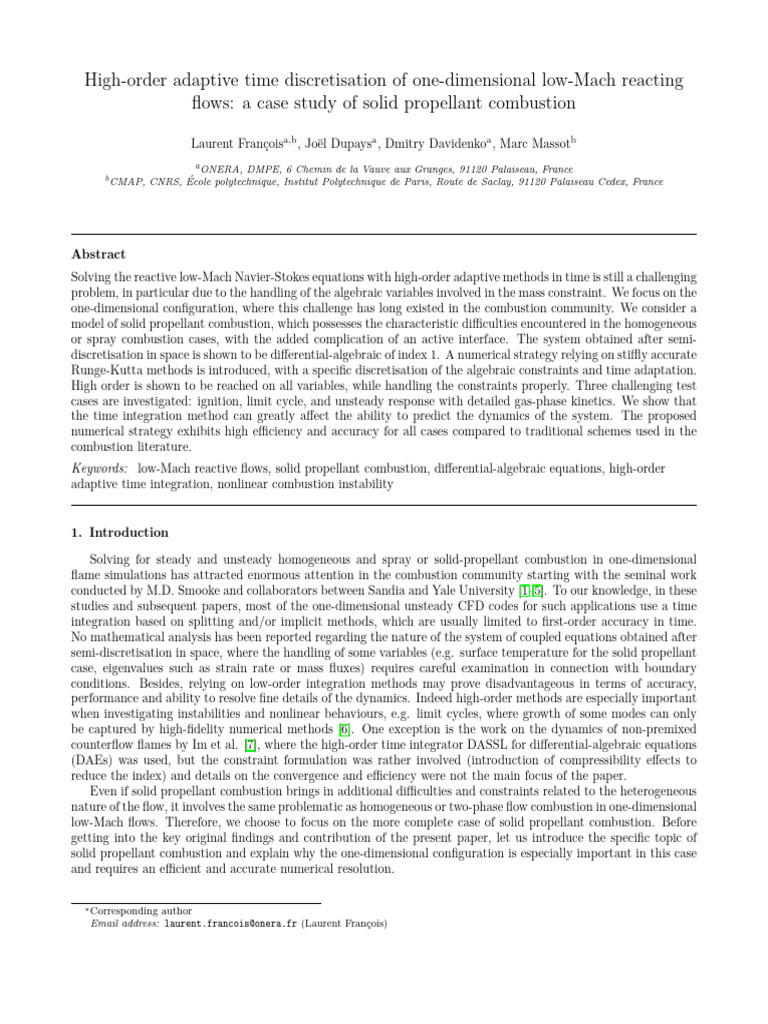 High-Order Adaptive Time Discretisation of One-Dimensional Low-Mach ... High-Order Adaptive Time Discretisation of One-Dimensional Low-Mach ...