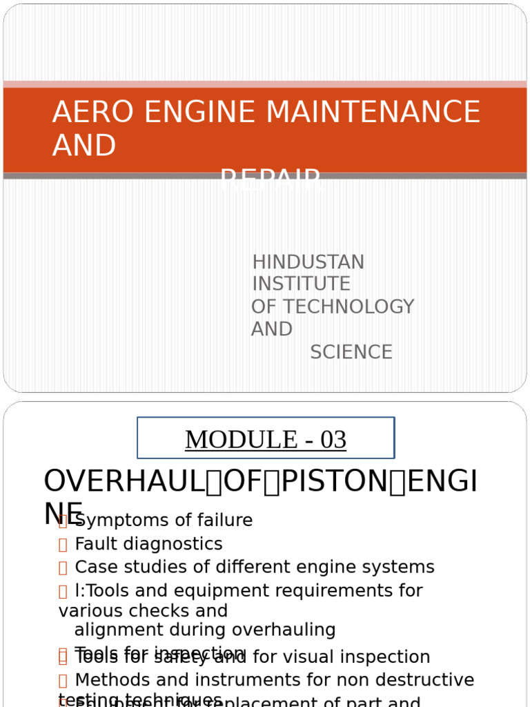 Aero Engine Maintenance and Repair Unit 3 | PDF | Engines | Technology ...