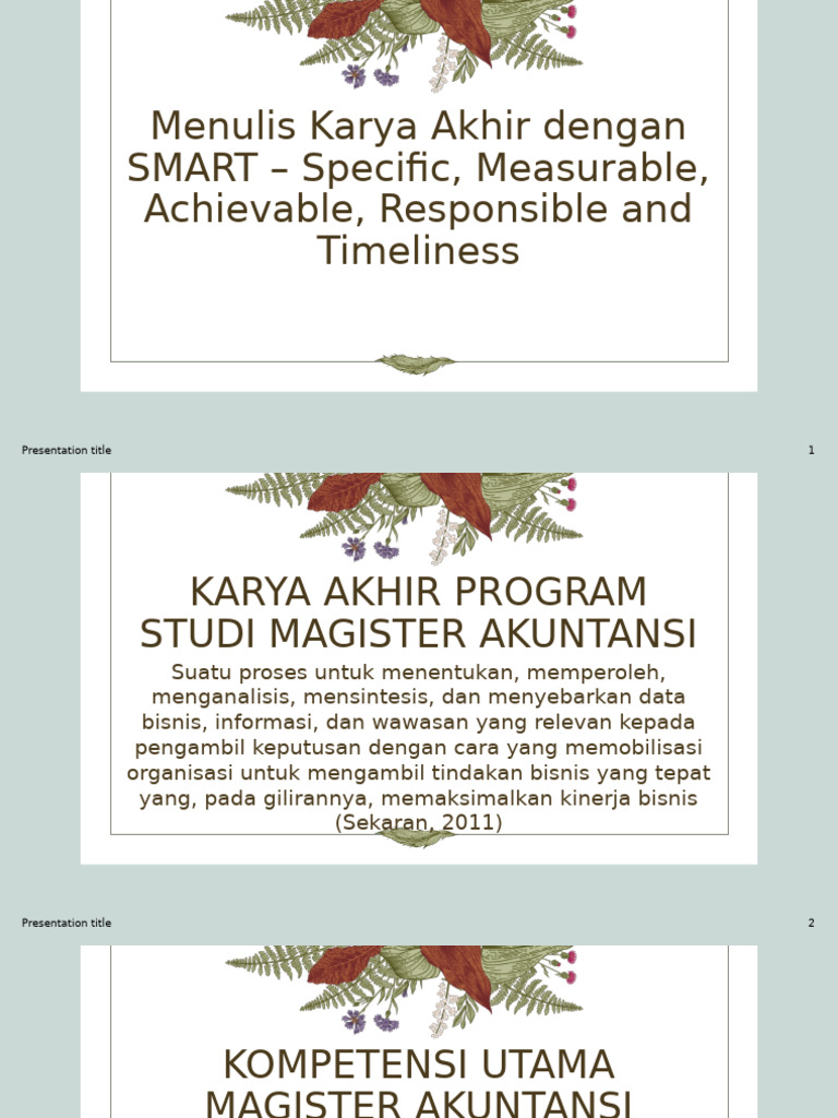 Menulis Karya Akhir dengan Smart 2024 | PDF