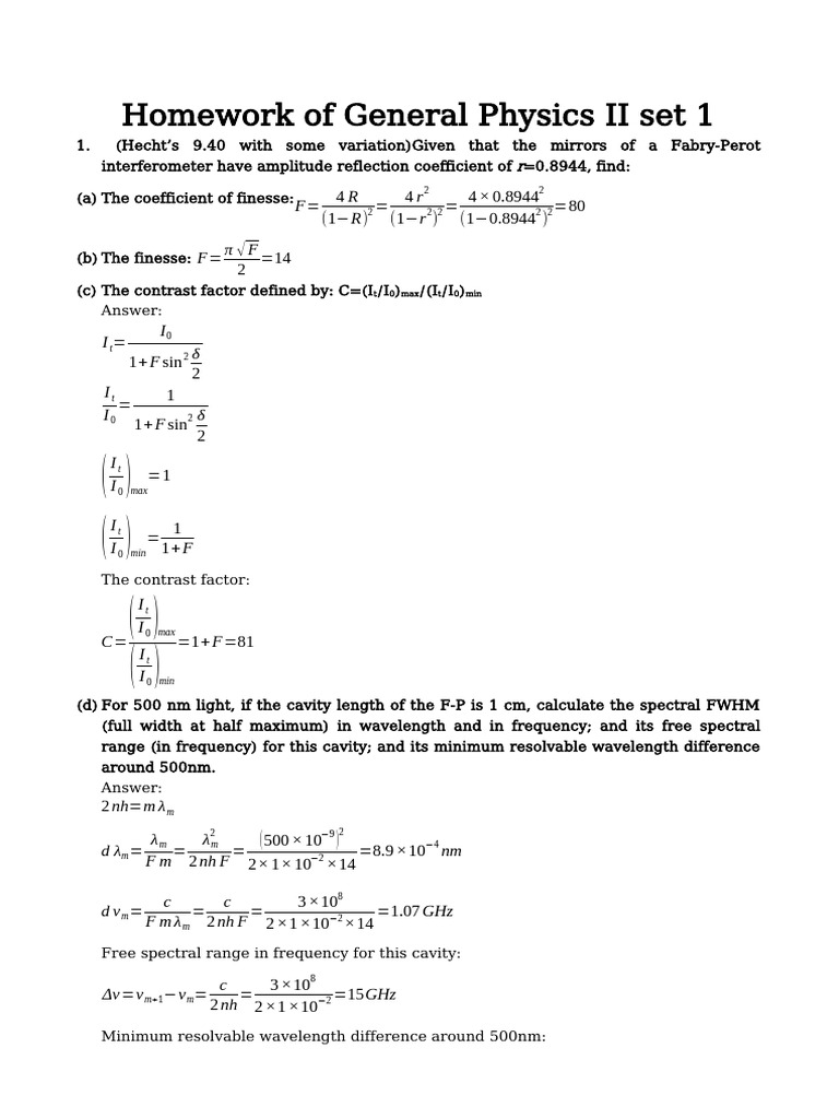Homework1 Answers | PDF