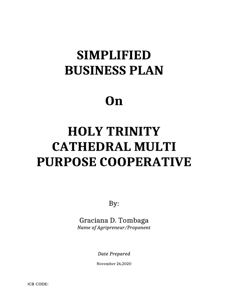 (ICB) NEW Business Plan Format | PDF