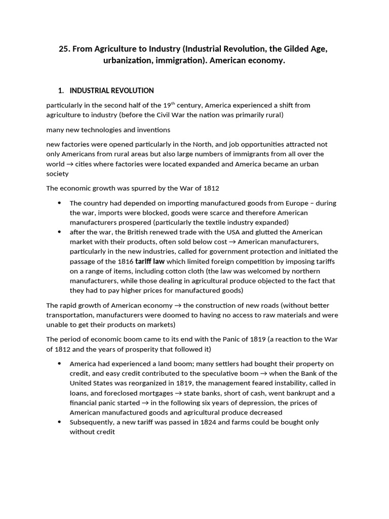 Om Agriculture To Industry (Industrial Revolution, The Gilded Age | PDF