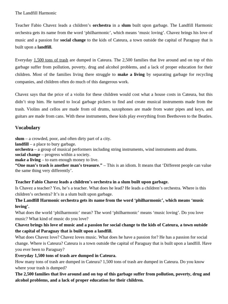 The Landfill Harmonic A | PDF