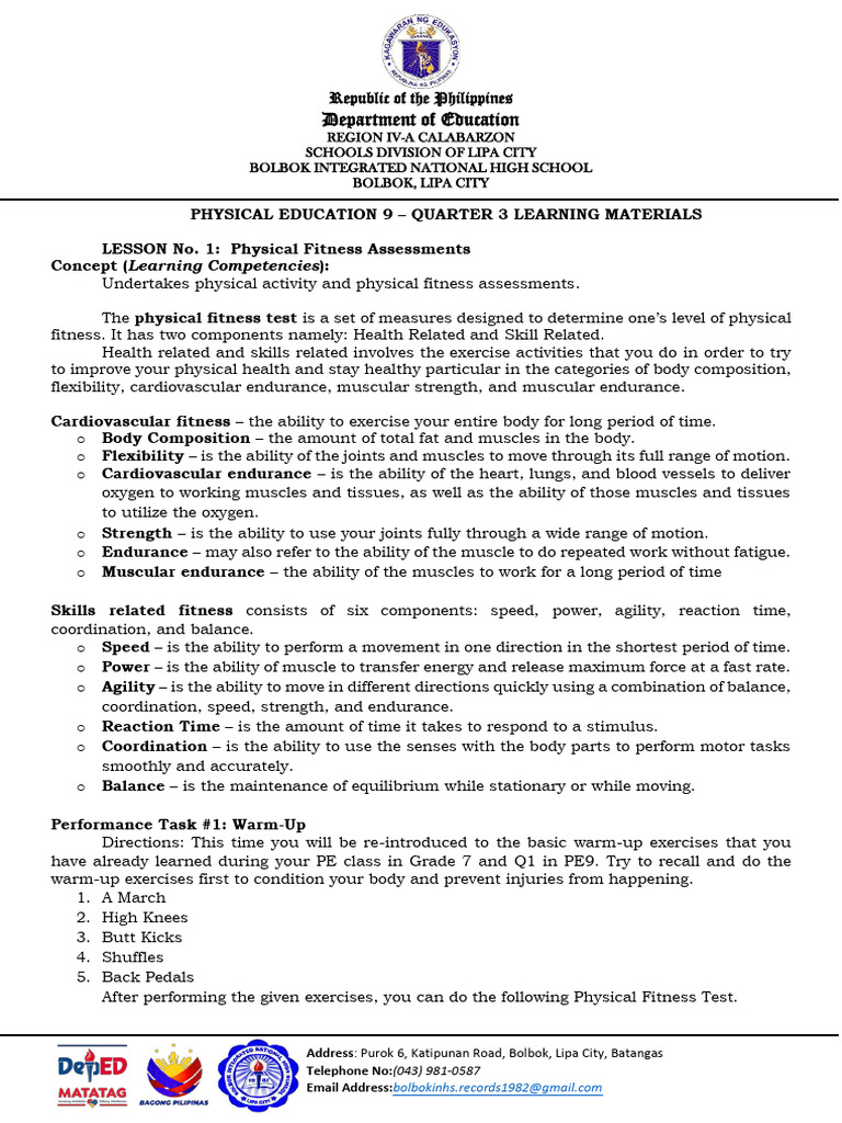 PE9-Q3-Learning-Materials | PDF