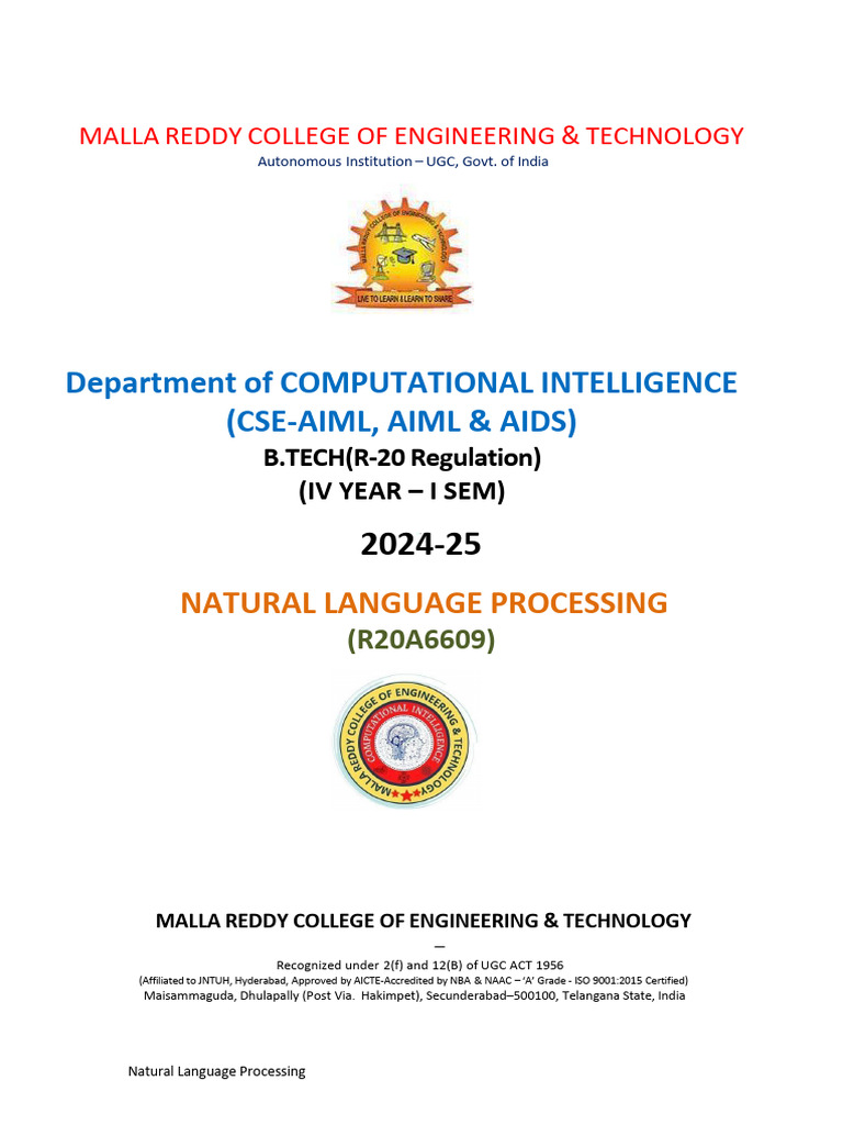 Natural Language Processing-1 | PDF