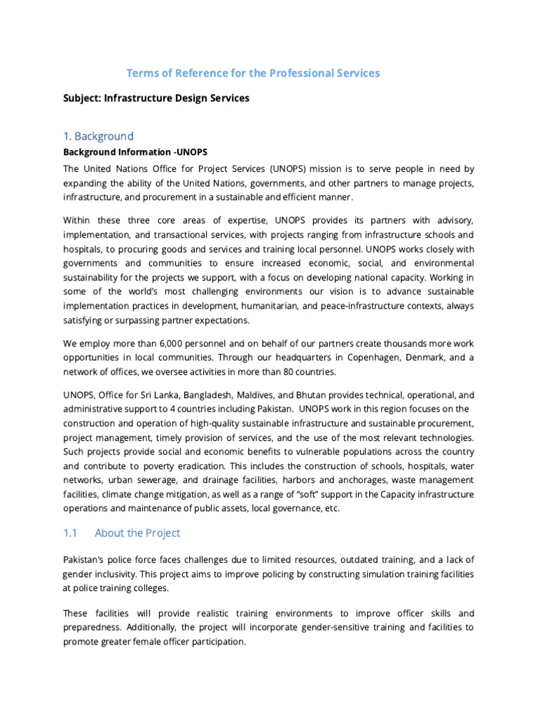 Terms of Reference (Tors) Design Services Mock Cities | PDF