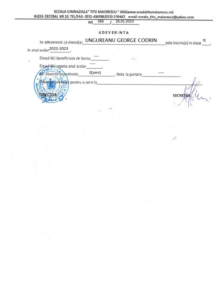 Ungureanu - George - Codrin - 7e 2 | PDF