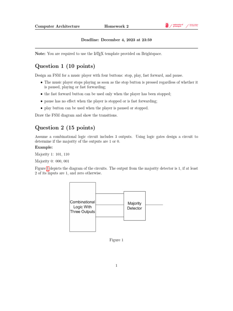 Ca2324 hw2 Questions | PDF | Bit | Electronics