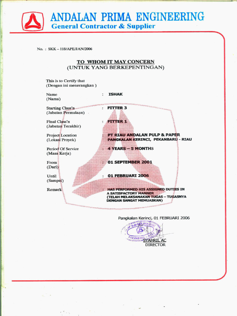 Paklaring & Rekom | PDF