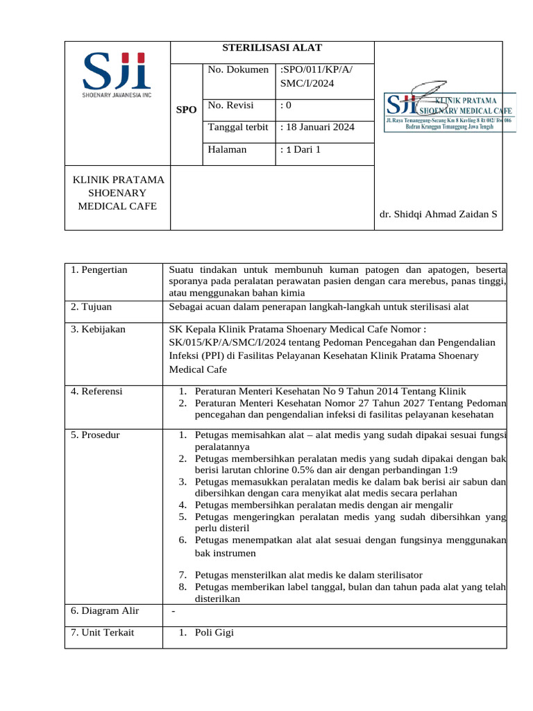 Ep 2.3.1 Spo Sterilisasi Alat | PDF