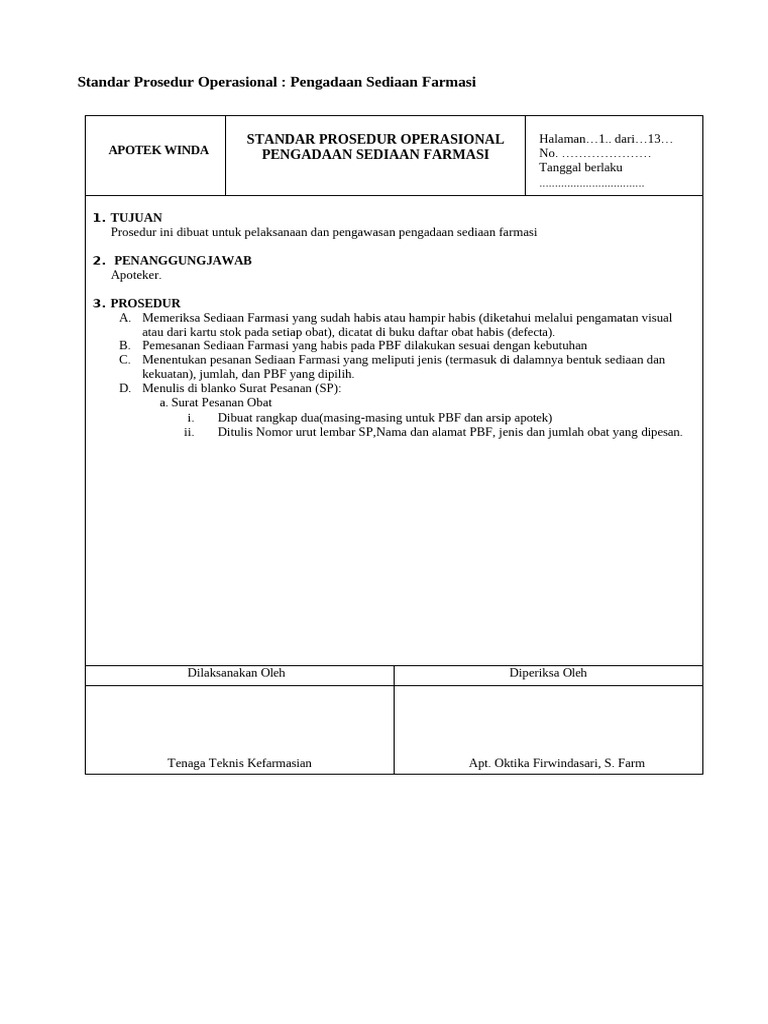 Standar Prosedur Operasional | PDF | Self-Improvement | Wellness