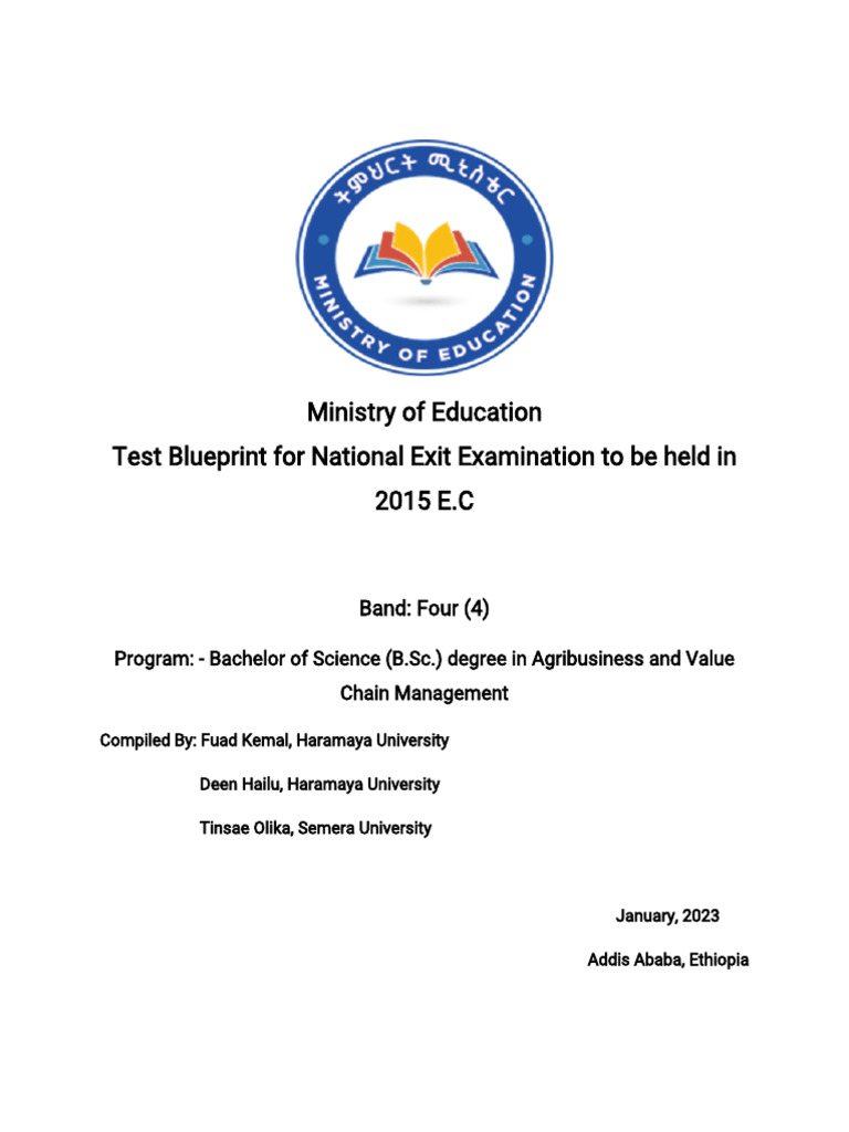 Abvm Exit Exam Test Blue Print | PDF