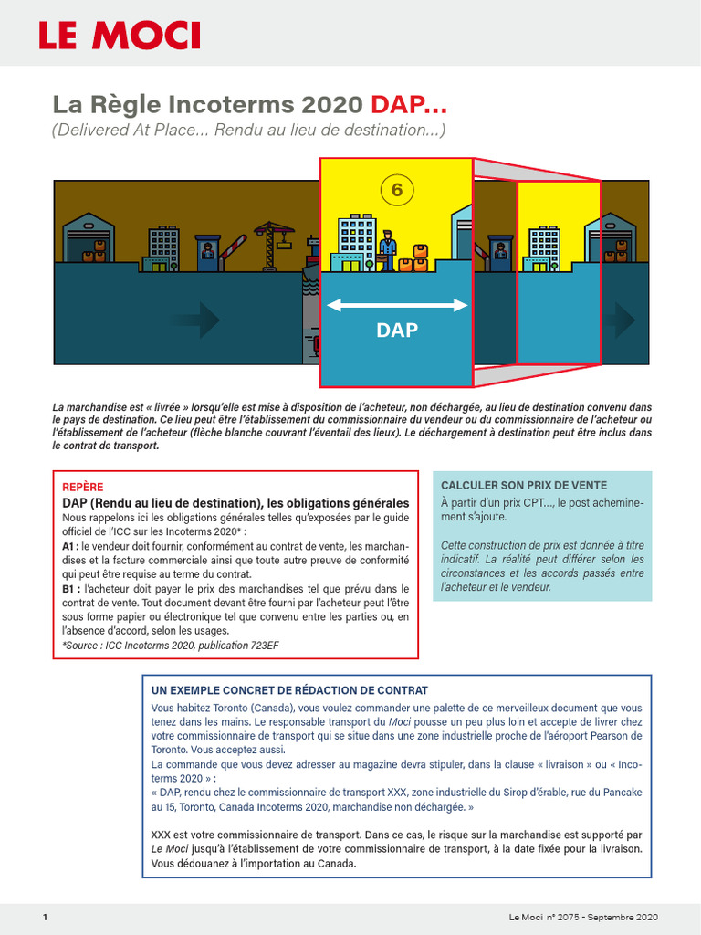 Incoterms 2020 DAP Delivered at Place 1 | PDF