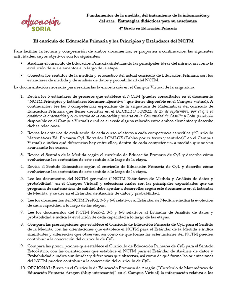Tarea Currículo y NCTM | PDF Tarea Currículo y NCTM | PDF