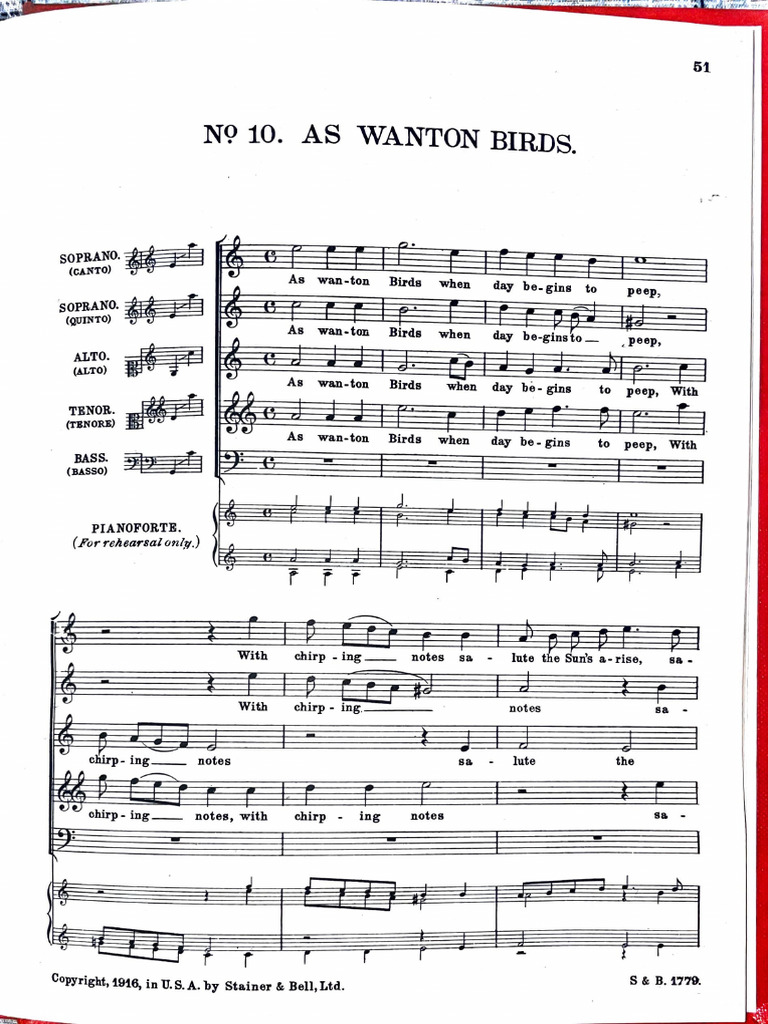 As Wanton Birds Weelkes | PDF
