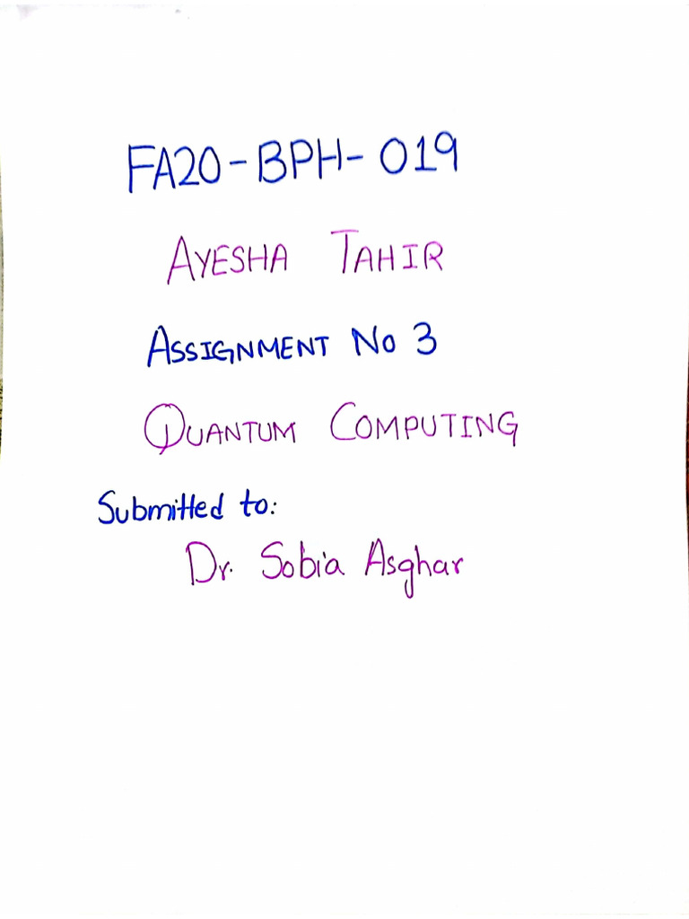 QC Assignment No 3 | PDF