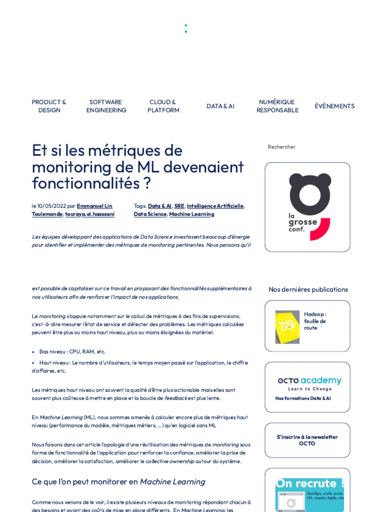 Et Si Les Métriques de Monitoring de ML Devenaient Fonctionnalités ...