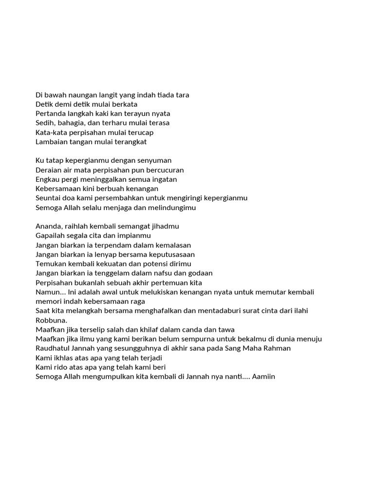 Di Bawah Naungan Langit Yang Indah Tiada Tara | PDF