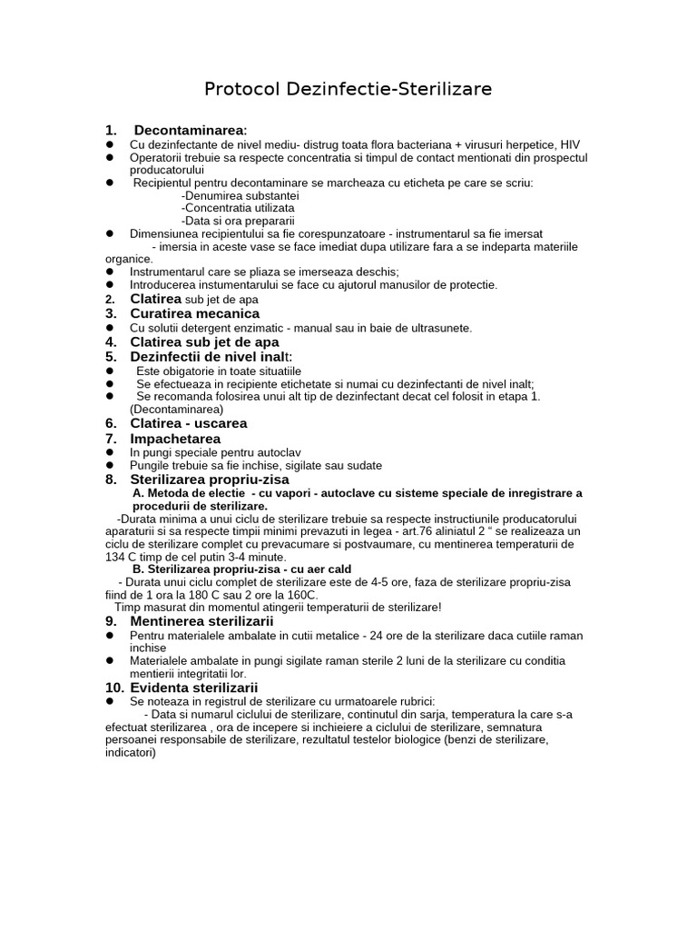 Protocol Dezinfectie | PDF