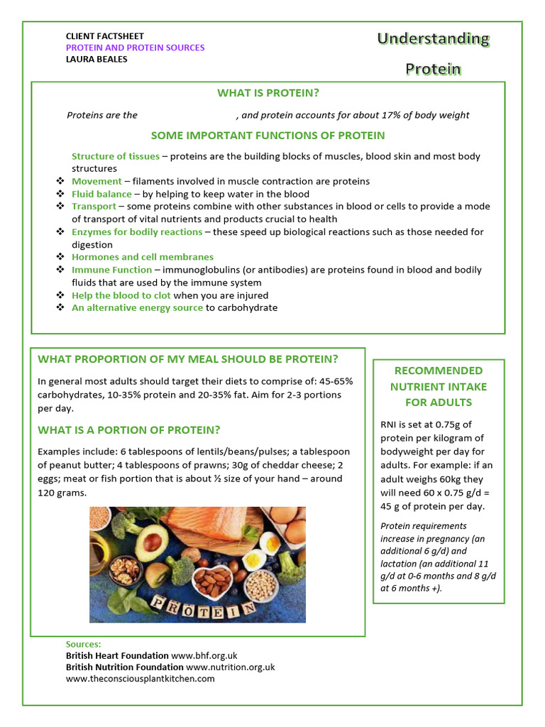 Handout 1 - Protein | PDF