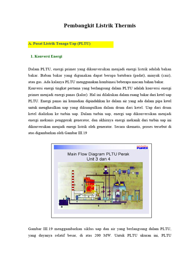 Materi Dasar Pembangkit Listrik Termis | PDF